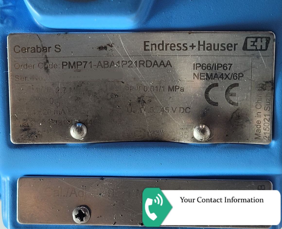 ترانسمیتر فشار مدل PMP71-ABA1P21RDAAA برند Endress+Hauser